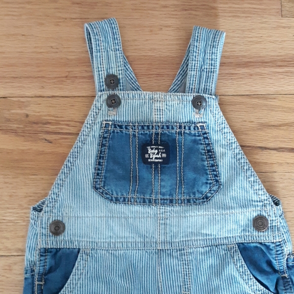OshKosh B'gosh | Bottoms | Osh Kosh Baby Conductor Overalls Striped 6 ...